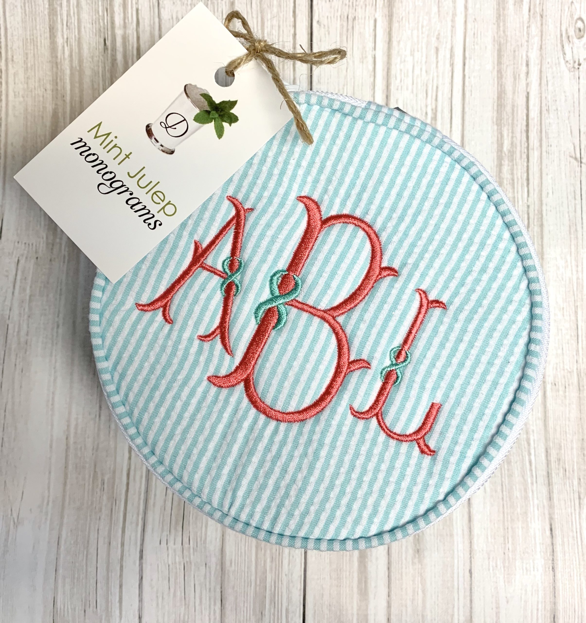 Button Bag with Monogram- perfect travel or every day bag!