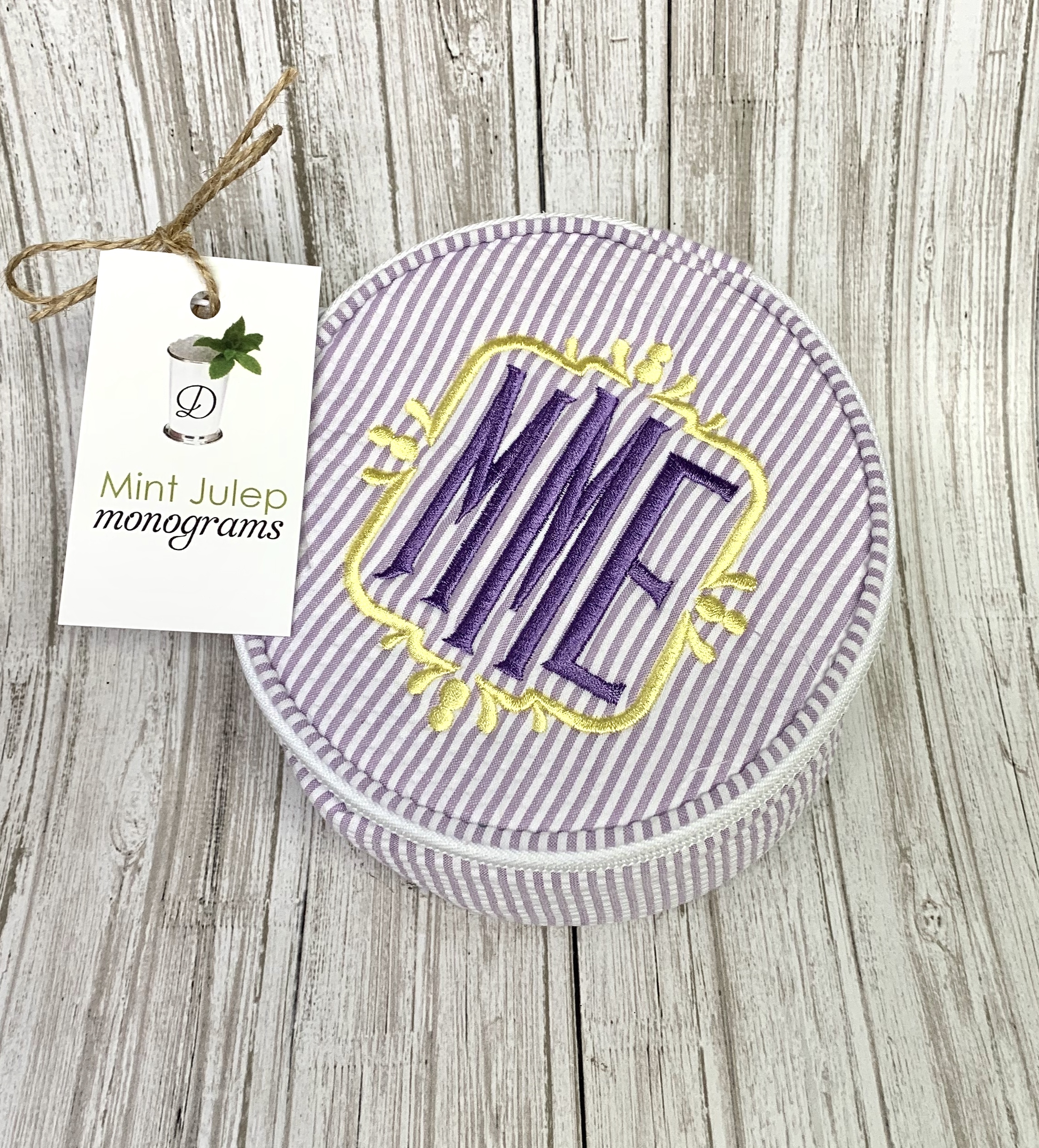 Button Bag with Monogram- Jewelry, Legos, Nail Polish- in one place!