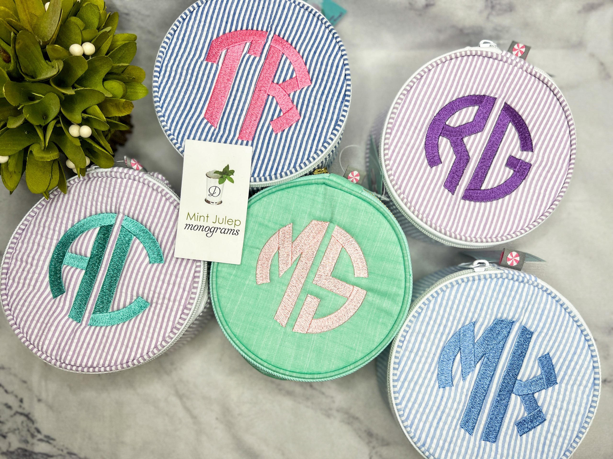 Button Bag with Monogram- perfect travel or every day bag!